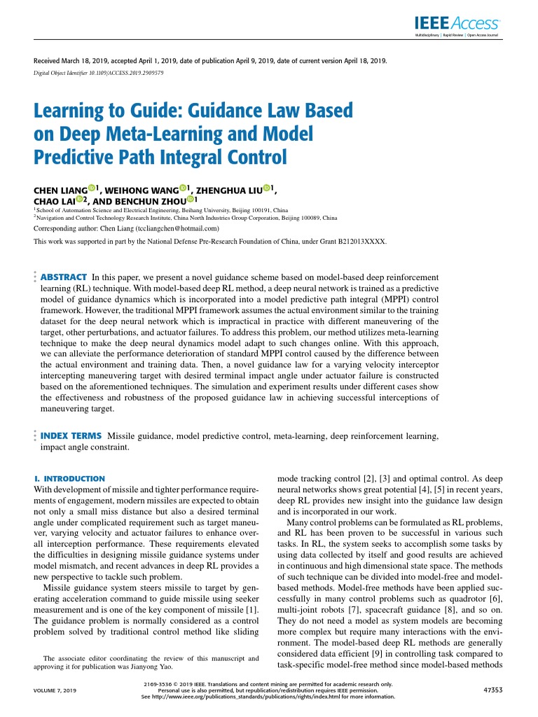 Learning To Guide: Guidance Law Based On Deep Meta-Learning and Model Predictive Path Integral ...