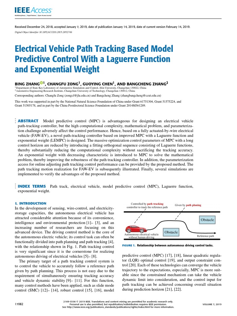 Electrical Vehicle Path Tracking Based Model Predictive Control With A ...