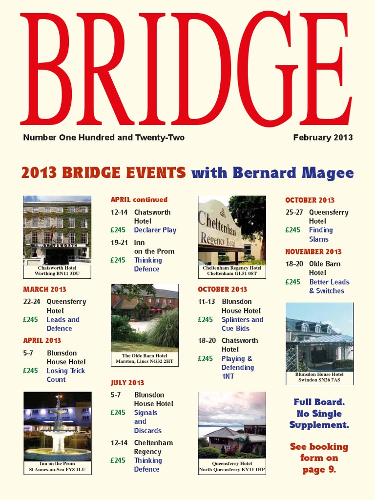 2013 Bridge Events with Bernard Magee | PDF | Contract Bridge | Business