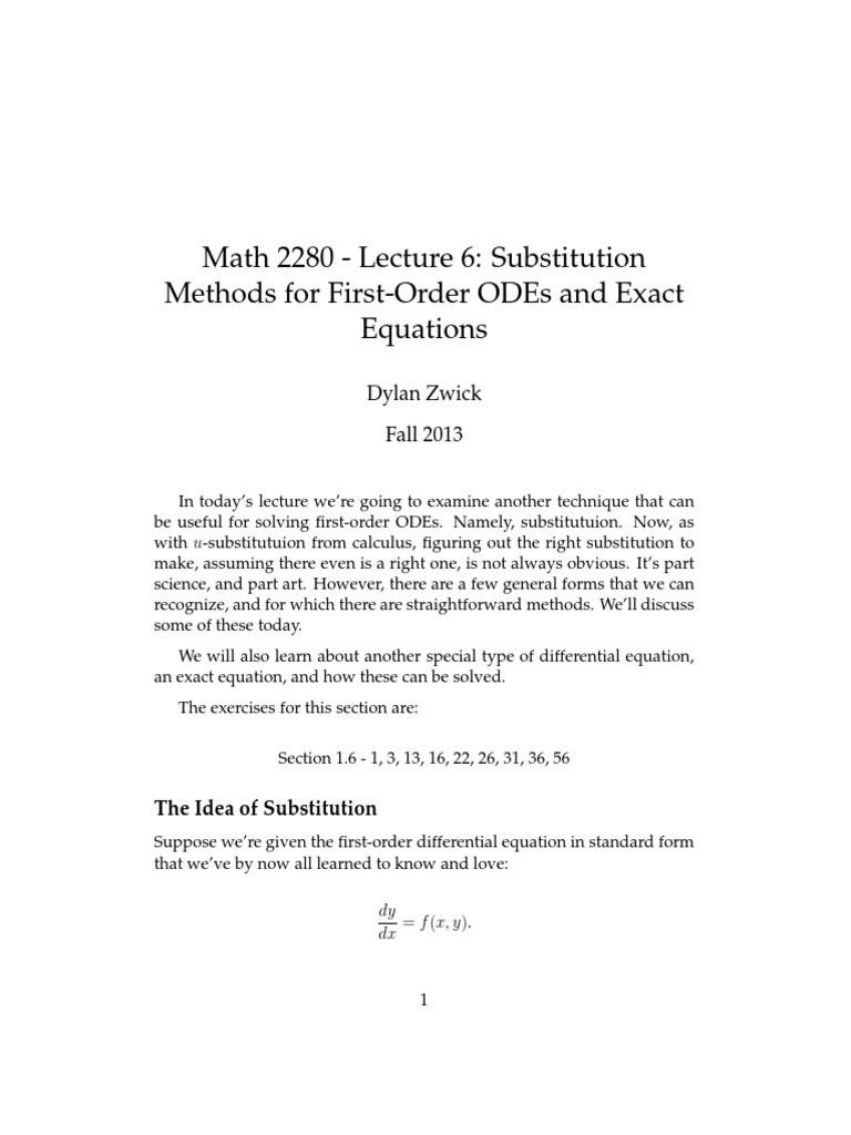 Lecture6 With Examples | PDF | Equations | Rates