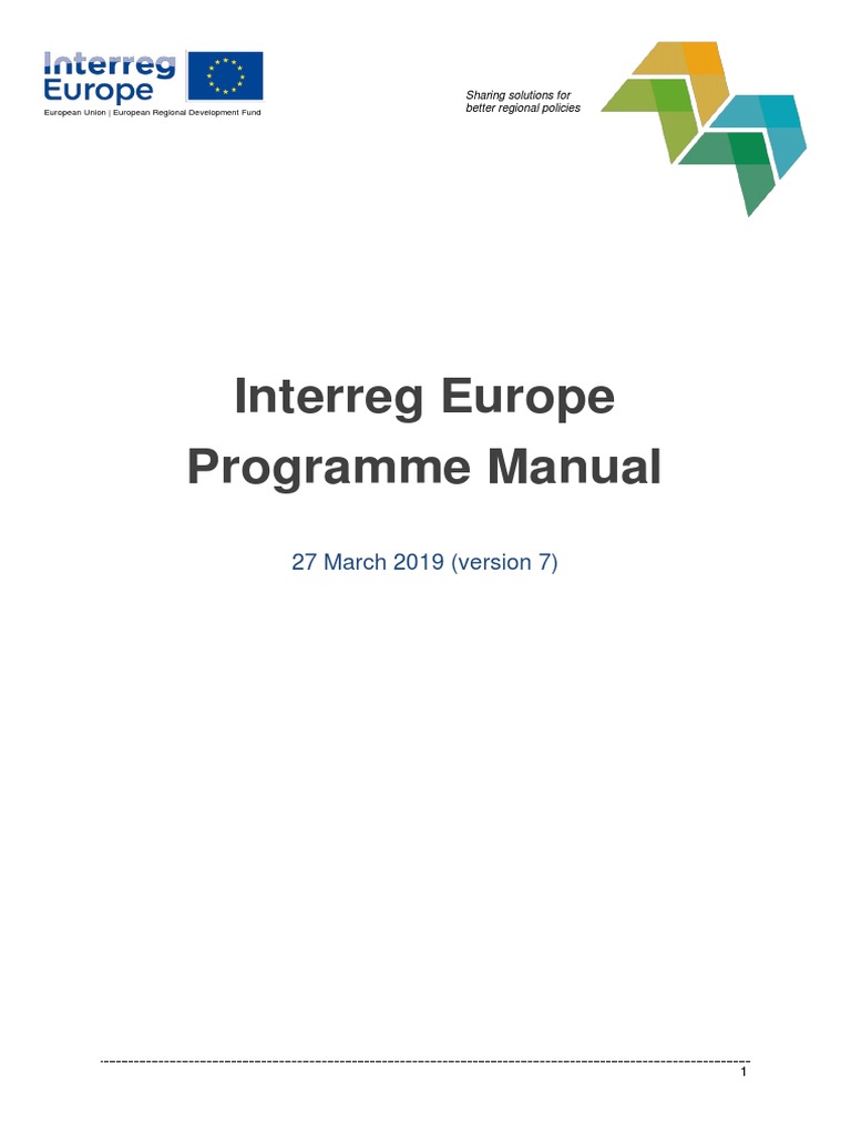 Interreg Europe Programme Manual Guide | PDF | Structural Funds And ...