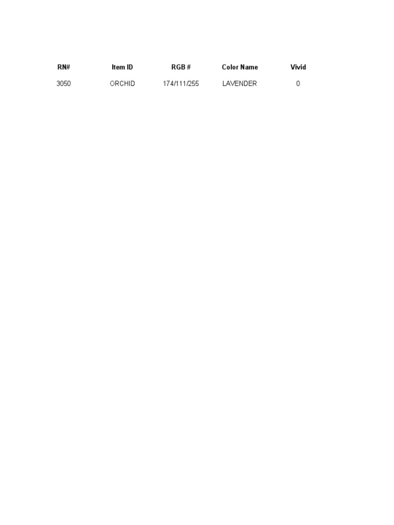 Color DTG Chart For Tonals | PDF | Cyan | Color
