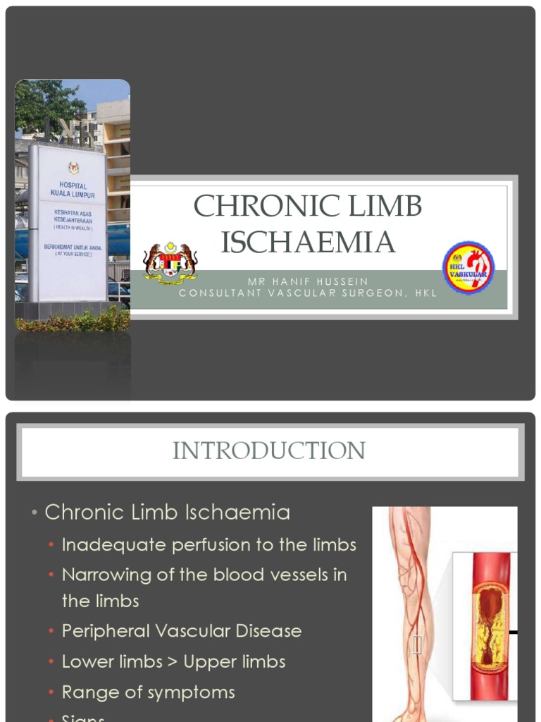 Chronic Limb Ischaemia: MR Hanif Hussein Consultant Vascular Surgeon ...