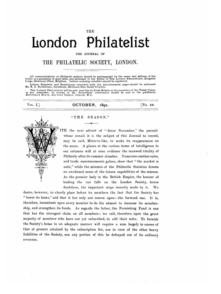 Philately's Renewed Vitality: The London Philatelist Chronicles the ...