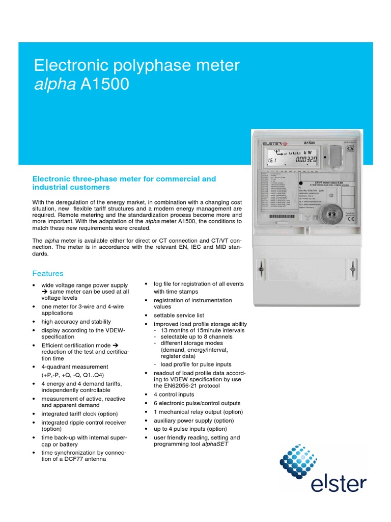 Electronic Three-Phase Meter for Commercial and Industrial Customers ...