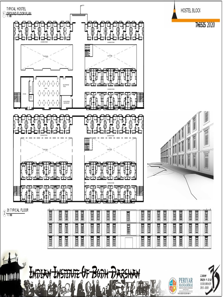 Hostel Block: Typical Hostel Ground Floor Plan 1 | PDF