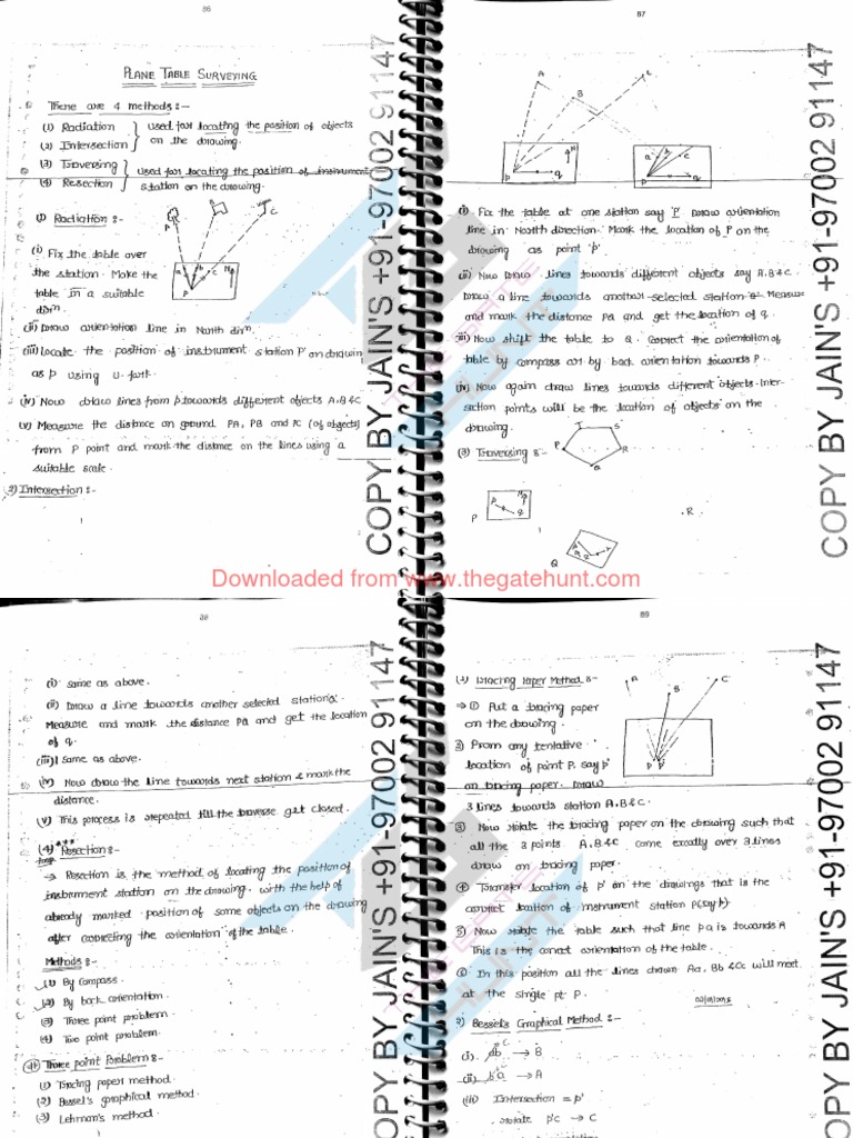 Surveying Part-2 Made Easy GATE Handwritten Classroom Notes PDF | PDF