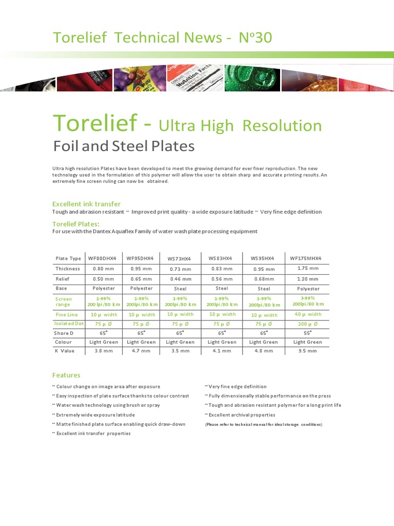 Plates TDS | PDF | Exposure (Photography) | Industrial Processes