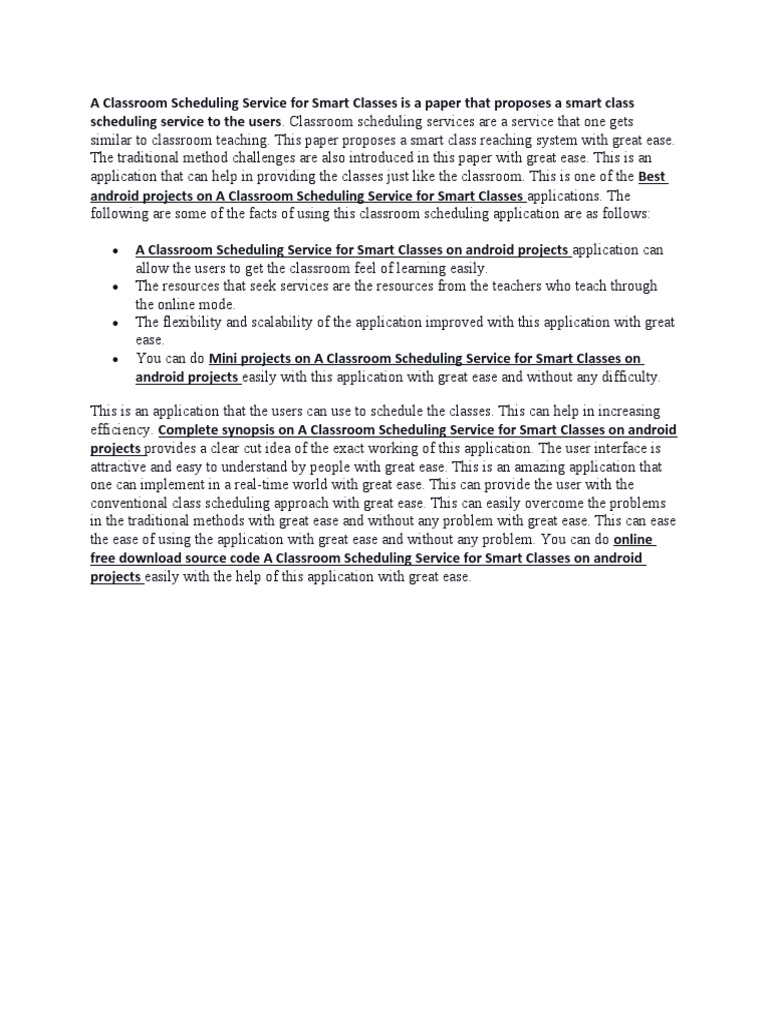 Smart Classroom Scheduling Service | PDF