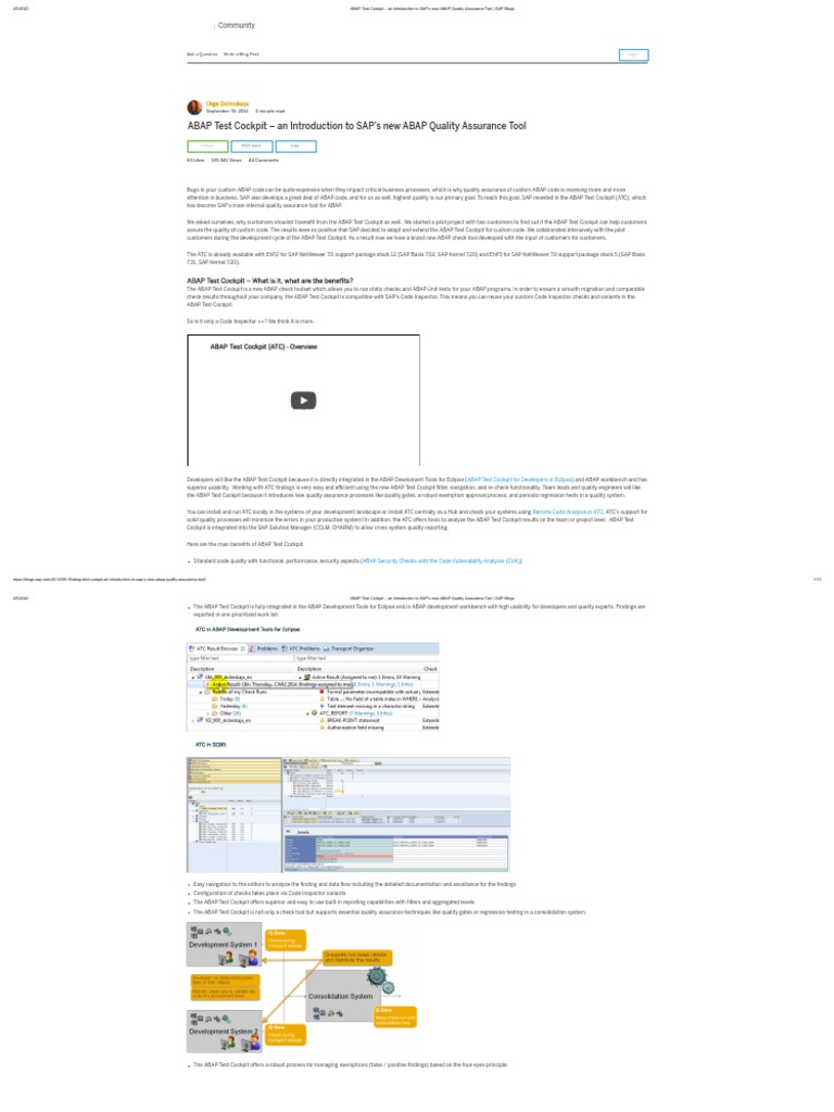 ABAP Test Cockpit - An Introduction To SAP's New ABAP Quality Assurance ...