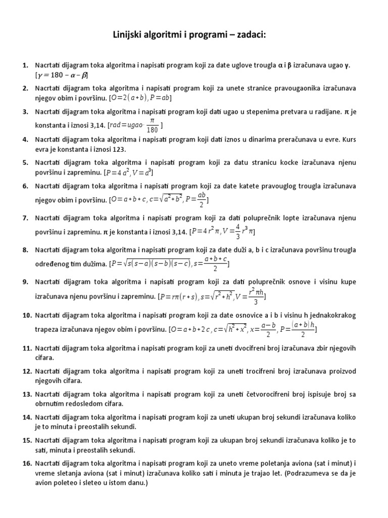 Programi - Zadaci | PDF