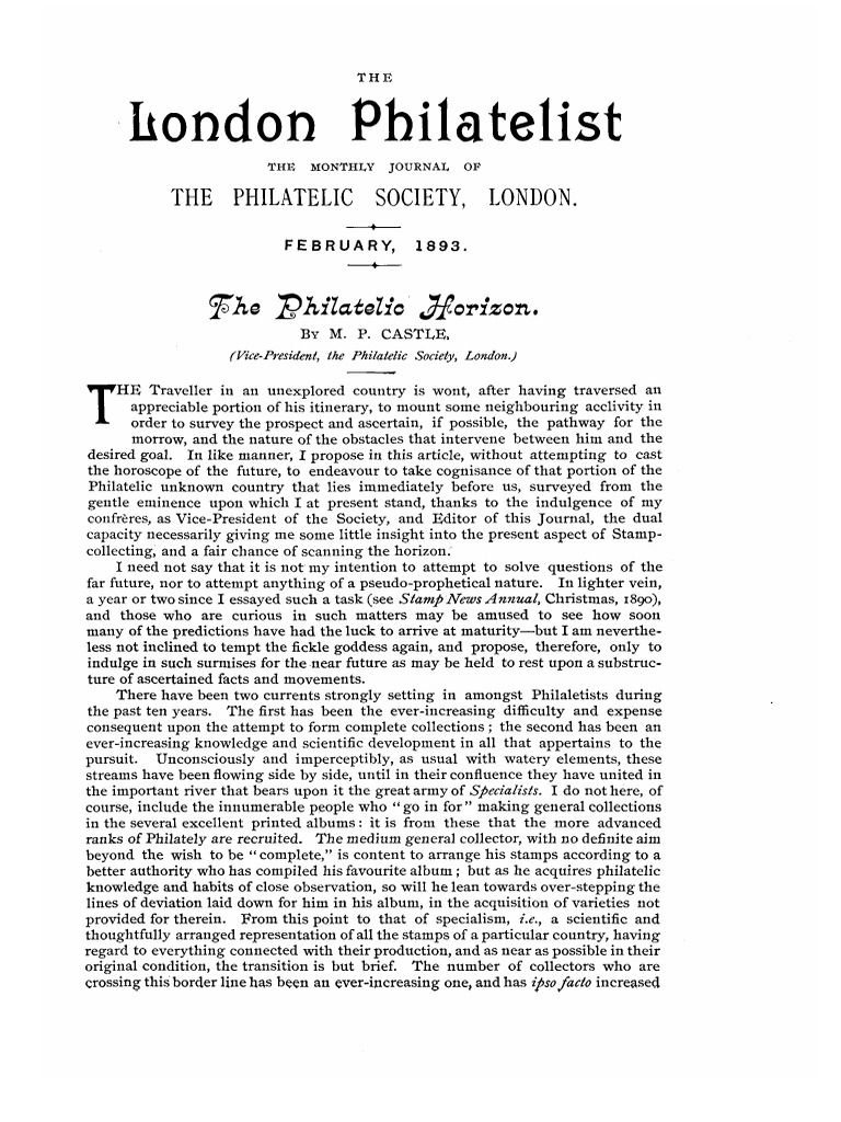 London Philatelist: The Philatelic Horizon | Download Free PDF | Mail ...