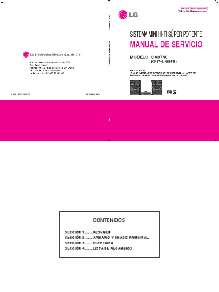 LG CM9740 SM PDF | PDF | Circuito integrado | Electricidad