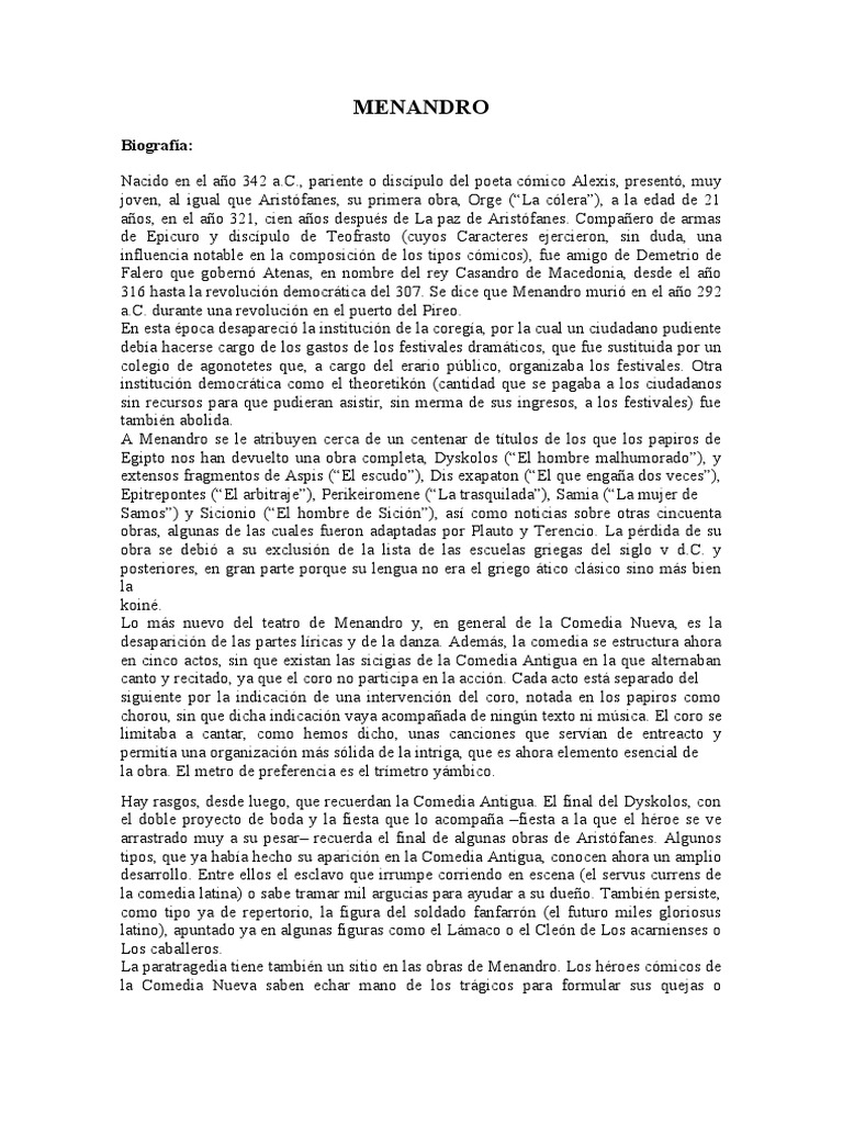MENANDRO | PDF