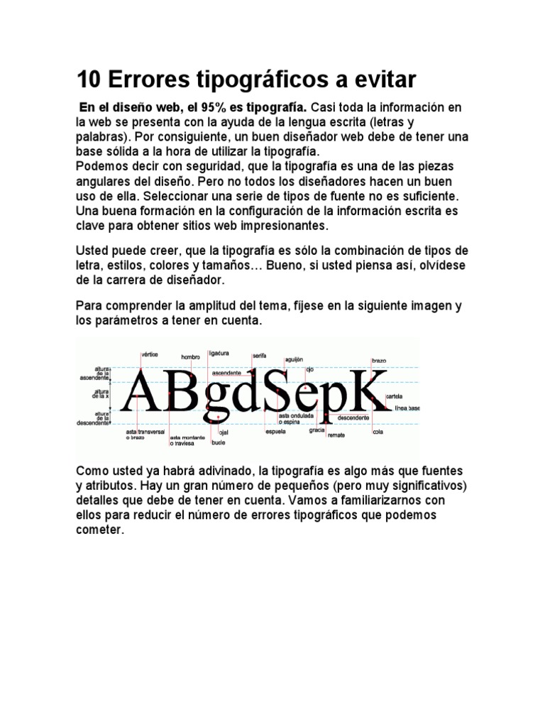 10 Errores Tipográficos A Evitar | PDF | Tipografía