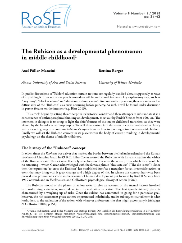 The Rubicon in Steiner Education | PDF | Rudolf Steiner | Waldorf Education