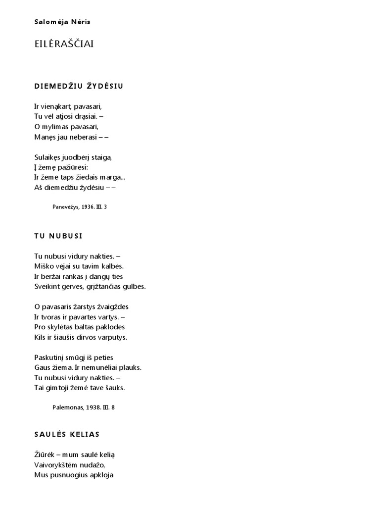 Eilėraščiai | PDF