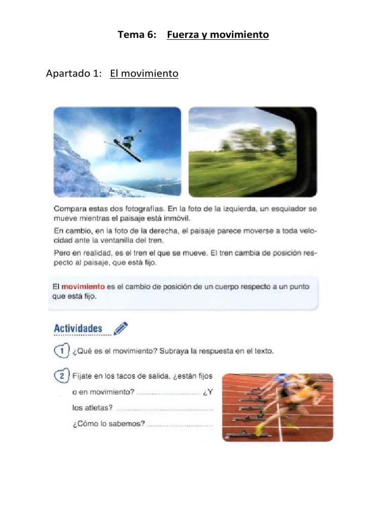 Tema 6 Fuerza y Movimiento PDF | PDF