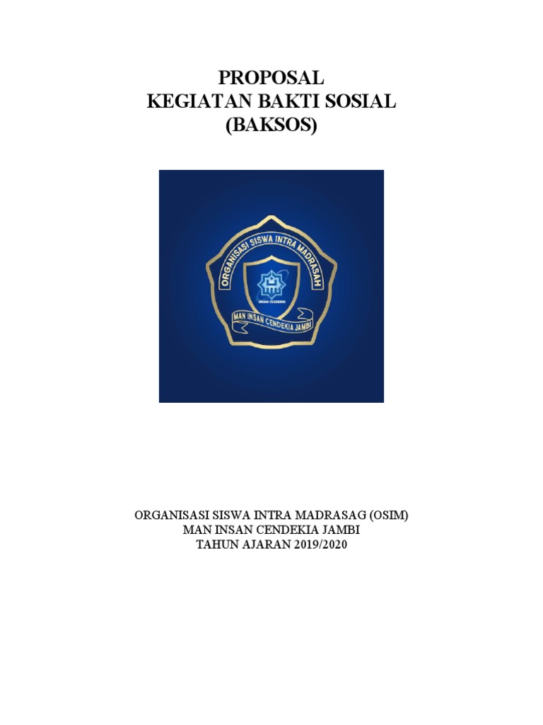 Proposal Baksos OSIM MAN Jambi 2020 | PDF