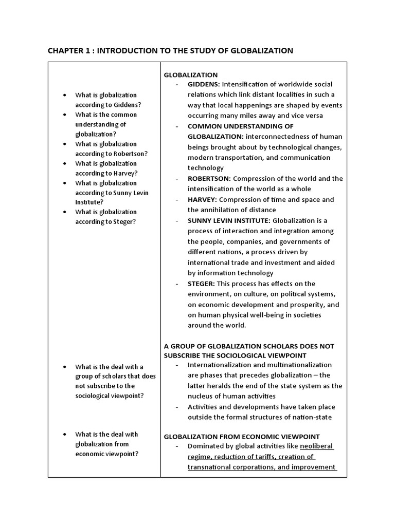 Understanding Globalization: Exploring Competing Definitions and ...