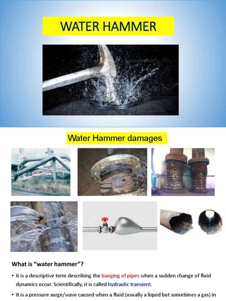Water Hammer Pressures | PDF | Pump | Dynamics (Mechanics)
