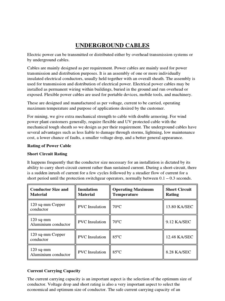 Underground Cables PDF | PDF | Electrical Conductor | Insulator ...