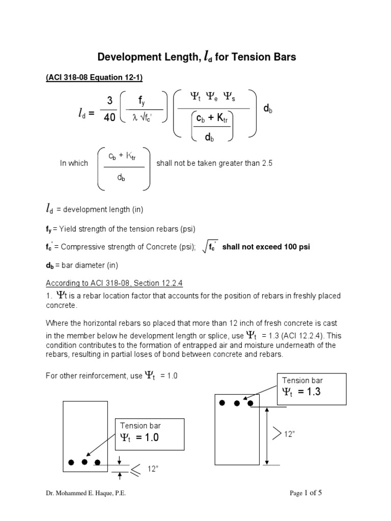 Development Length Details | PDF