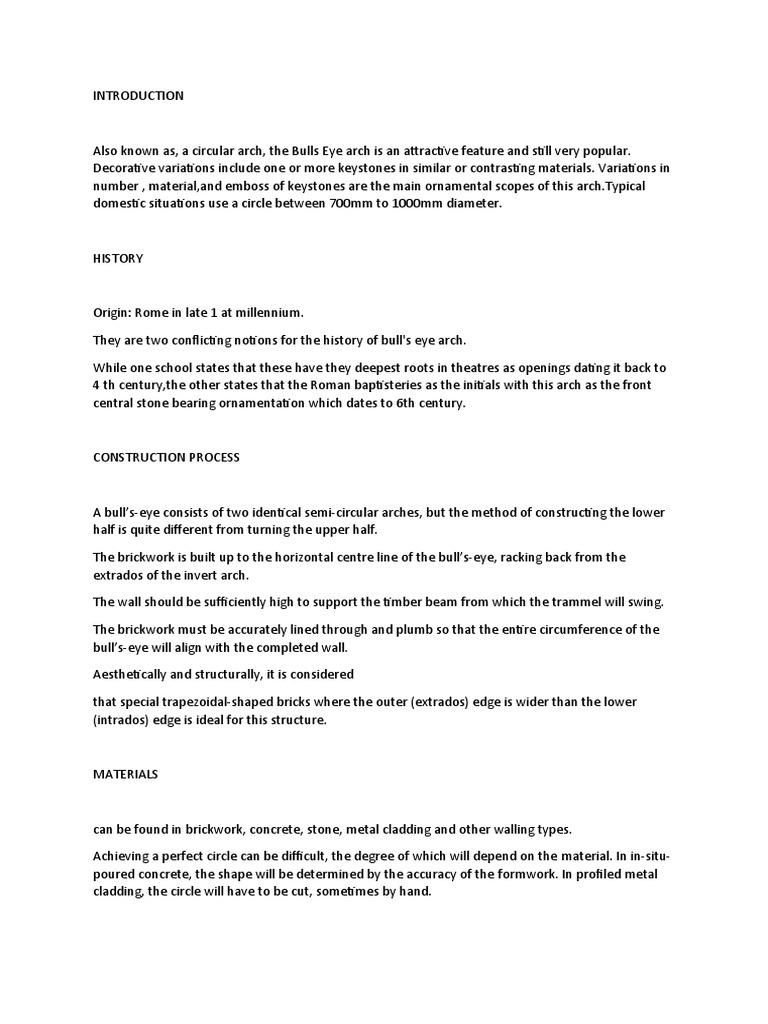 Bulls Eye Arch | PDF