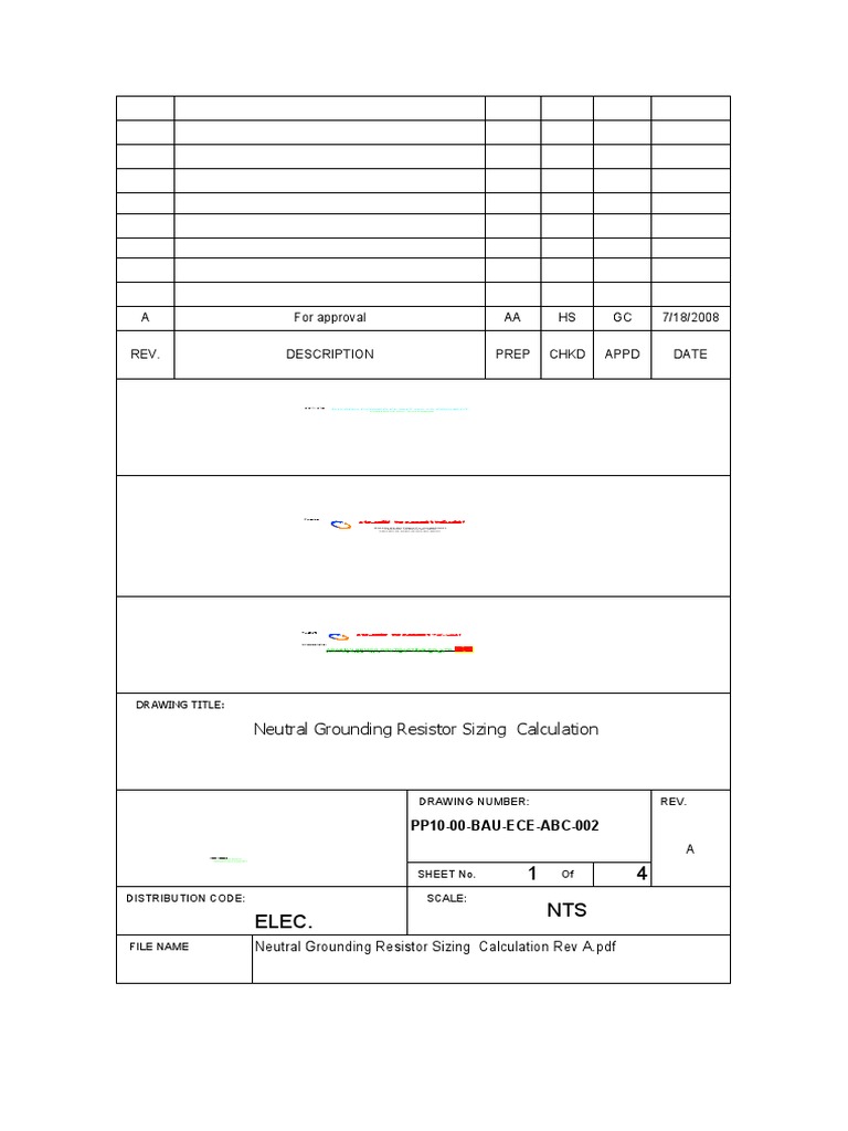 NGR Calculation | PDF | Resistor | Electrical Equipment
