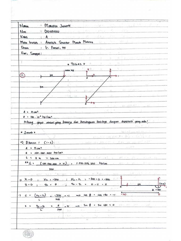 TUGAS ANALISIS STRUKTUR METODE MATRIKs