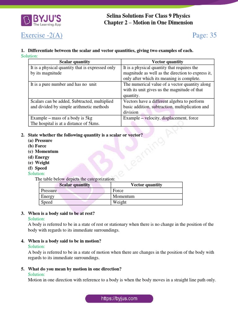 Selina Solutions For Class 9 Physics Chapter 2 Motion in One Dimension ...