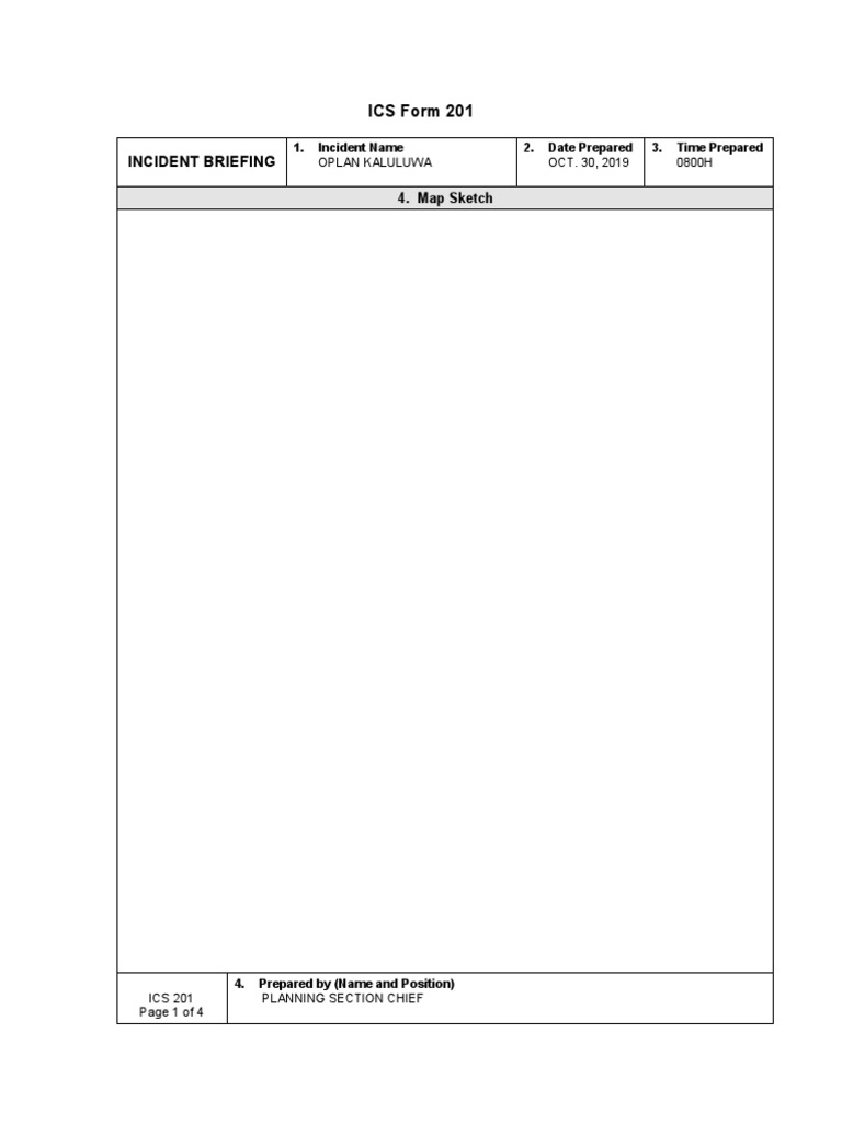 Incident Briefing: ICS Form 201 | PDF | Incident Command System ...