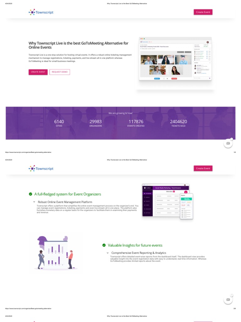 Why Townscript Live Is The Best GoToMeeting Alternative | PDF