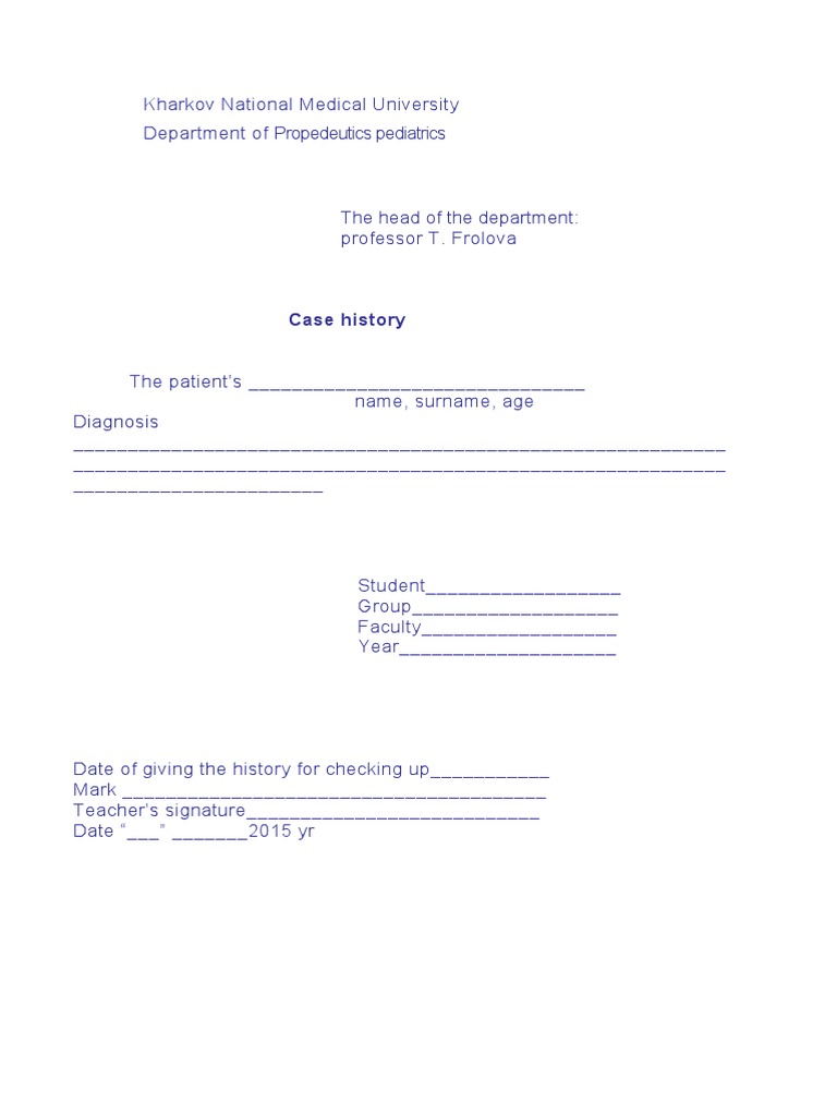 Case History For 2nd Year Students | PDF | Infants | Breastfeeding