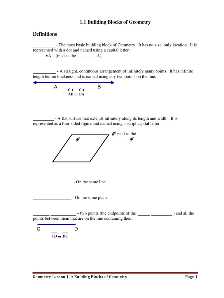 Building Blocks of Geometry Overview | PDF | Geometry | Space