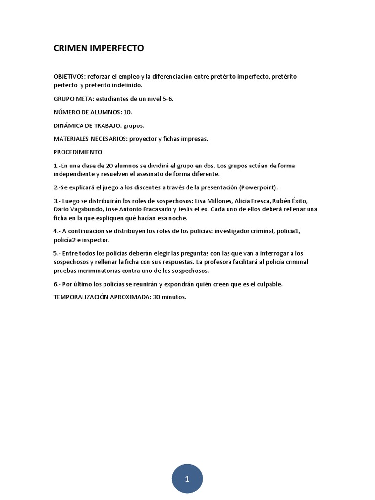Crimen Imperfecto | PDF