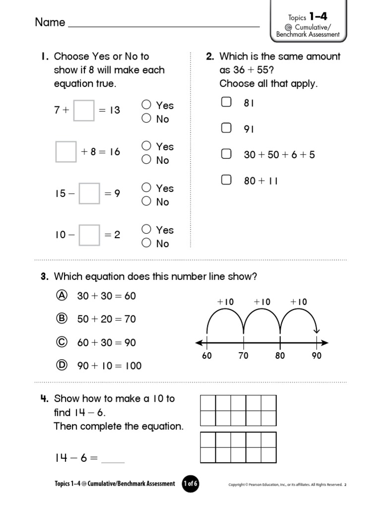 Topics 1-4 Cumulative/Benchmark Assessment | PDF | Teaching Mathematics