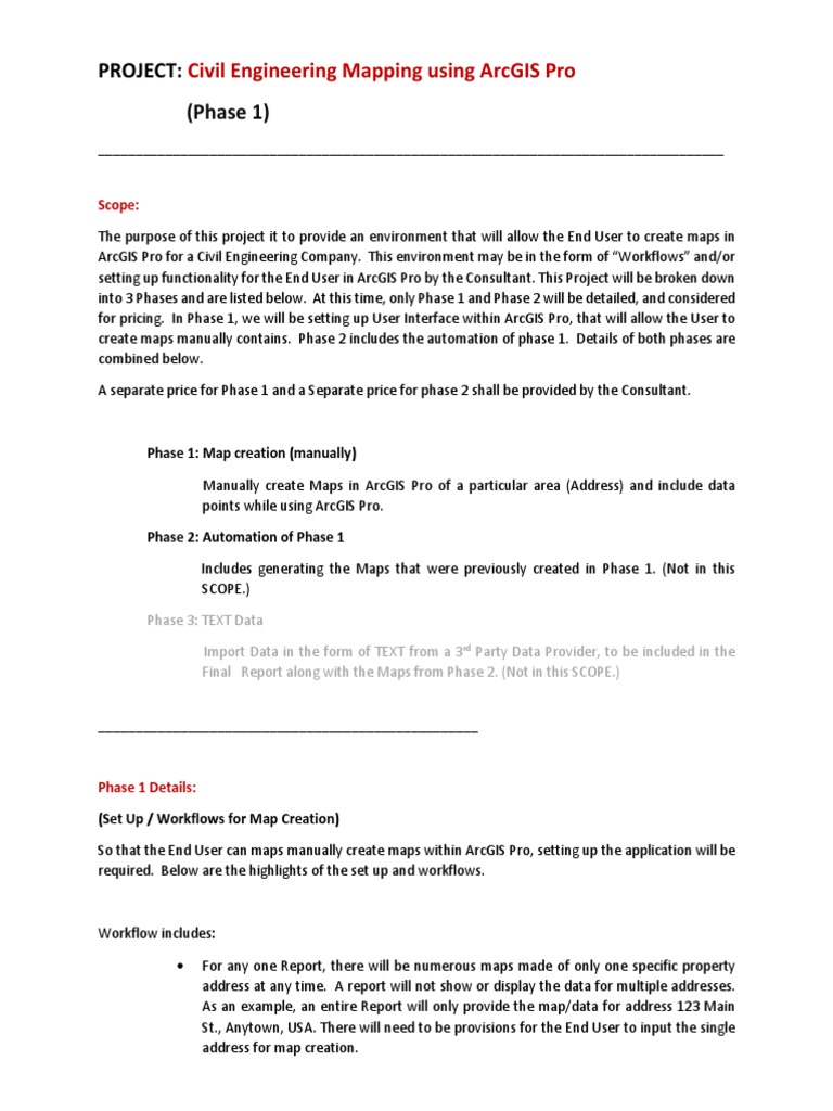 (Phase 1) : Civil Engineering Mapping Using Arcgis Pro | PDF | Arc Gis ...
