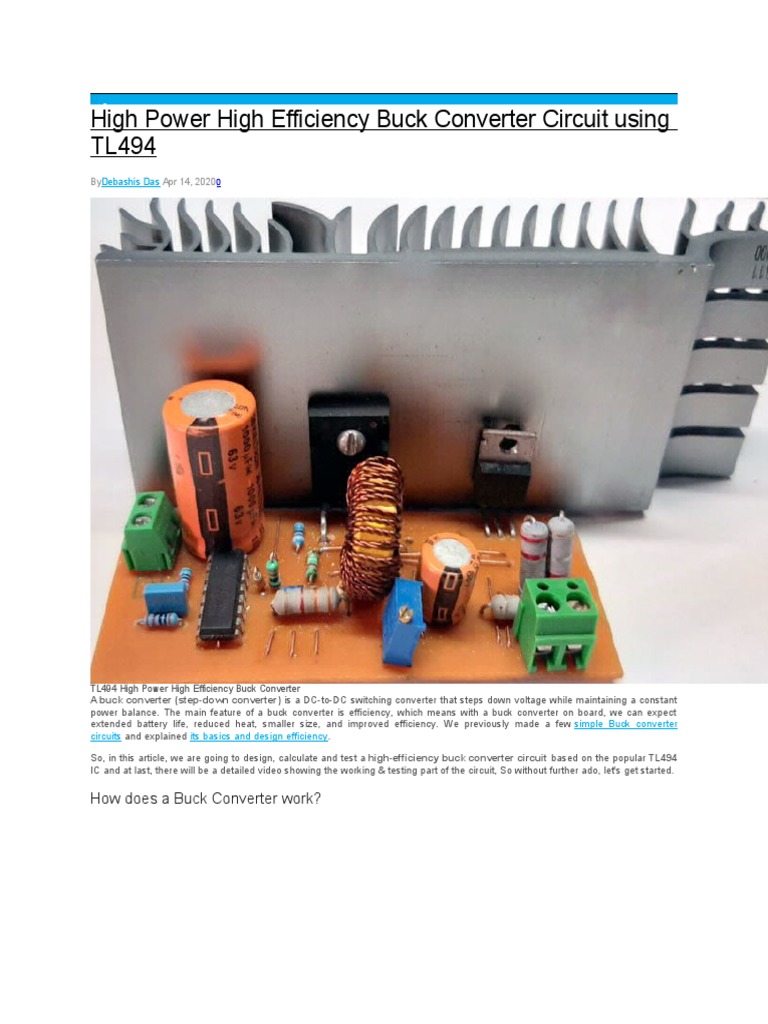 High-Efficiency TL494 Buck Converter | PDF | Electronic Oscillator ...