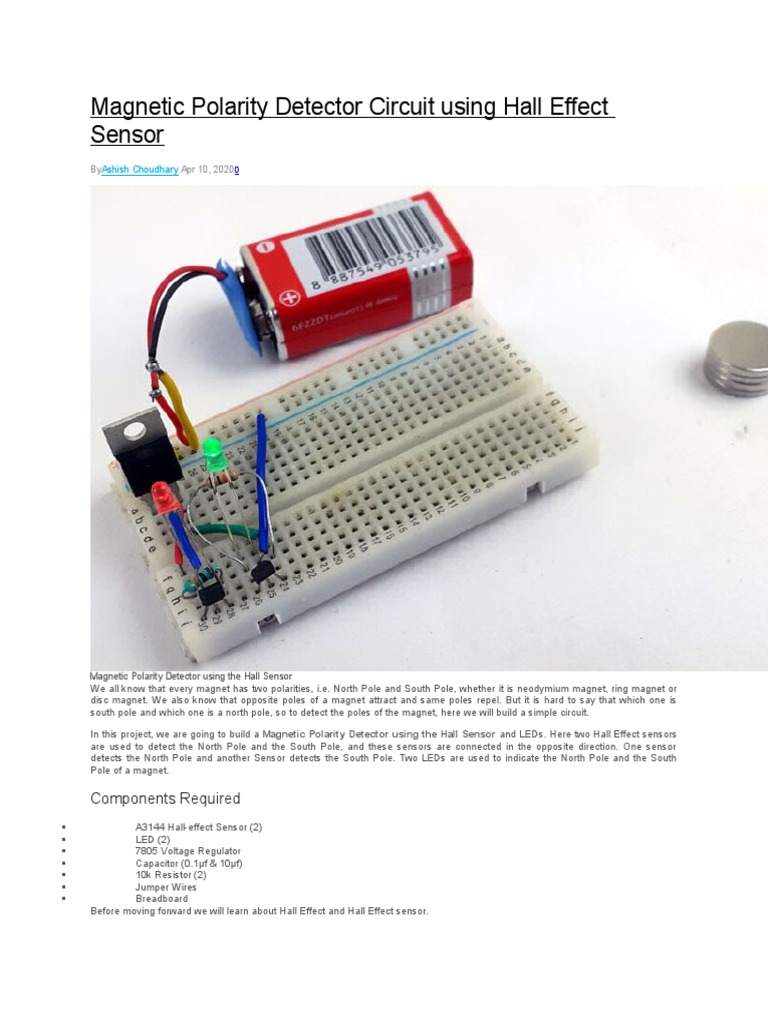 Magnetic Polarity Detector Circuit using Hall Effect Sensor | Voltage | Electronic Circuits