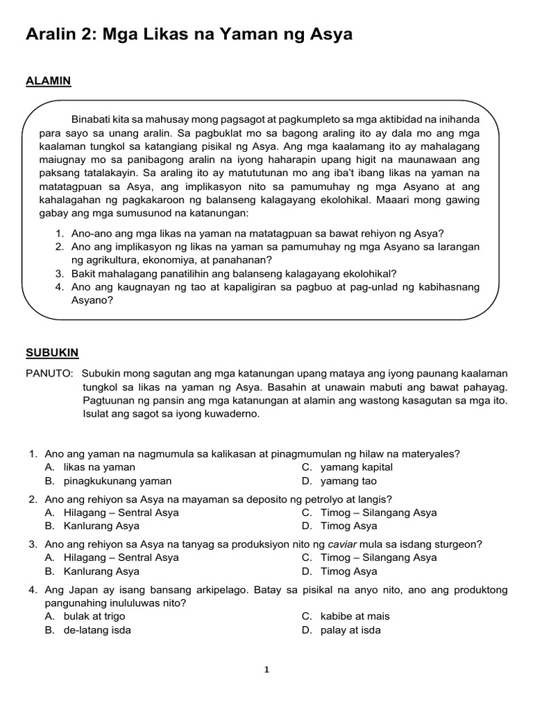 Aralin 2 MODULE | PDF