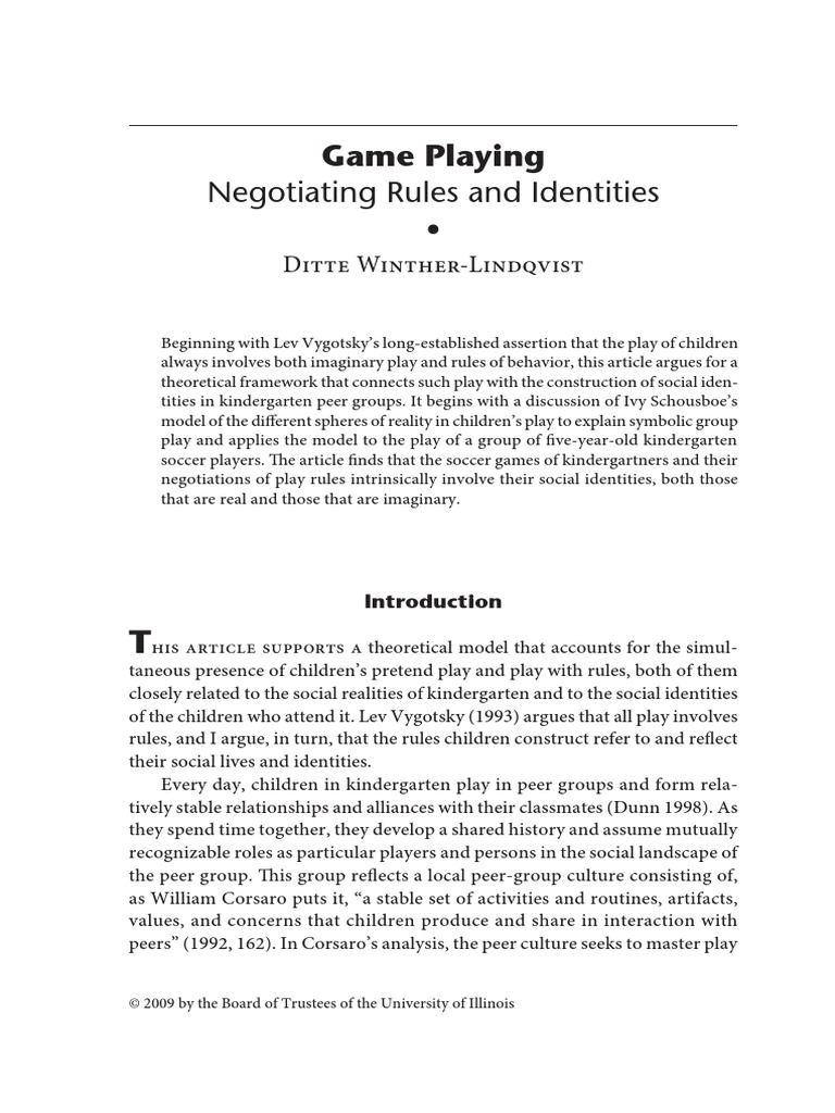 2 1 Article Game Playing PDF | PDF | Developmental Psychology ...