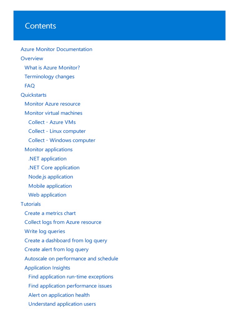 Azure Monitor Overview - Microsoft Docs | PDF | Microsoft Azure | Web ...