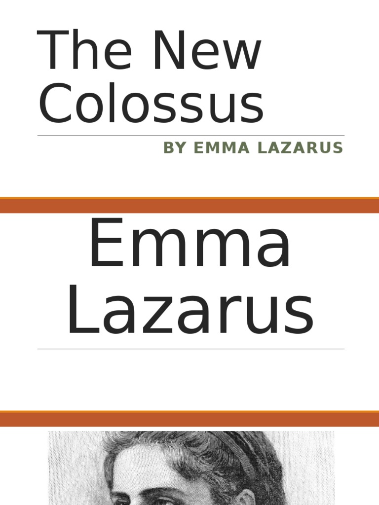 The New Colossus: by Emma Lazarus | PDF | Jews And Judaism