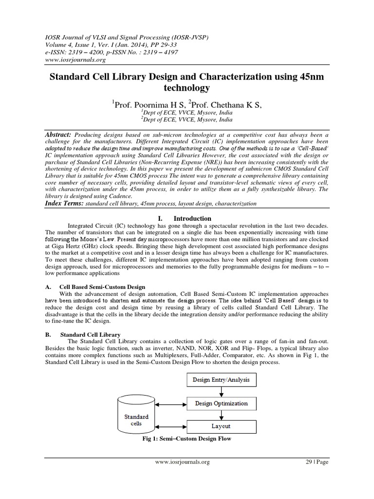 Standard Cell Library Design and Characterization Using 45nm Technology ...