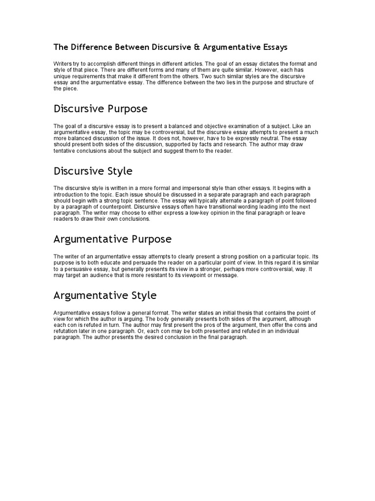 The Difference Between Discursive | PDF | Essays | Communication