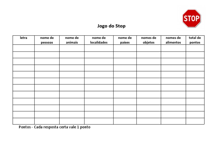 Jogo Do Stop | PDF