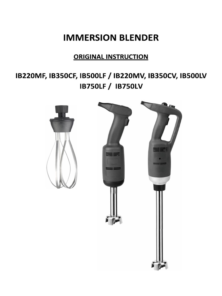 Immersion Blender Manual | PDF