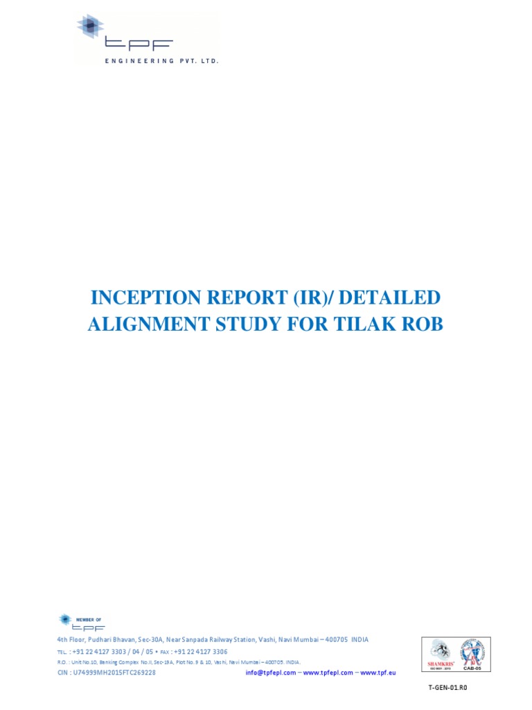 Inception Report Tilak Bridge 13.04.2020 PDF | PDF | Road | Request For ...
