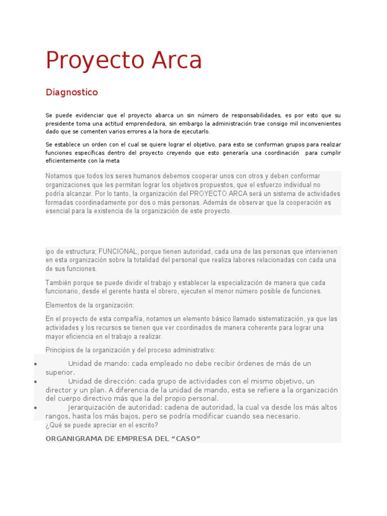 Proyecto Arca | PDF | Grupo de trabajo | Science